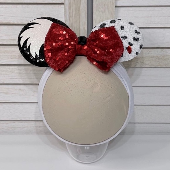 Disney | Accessories | New Baby Cruella Devil Minnie Mouse Ears ...